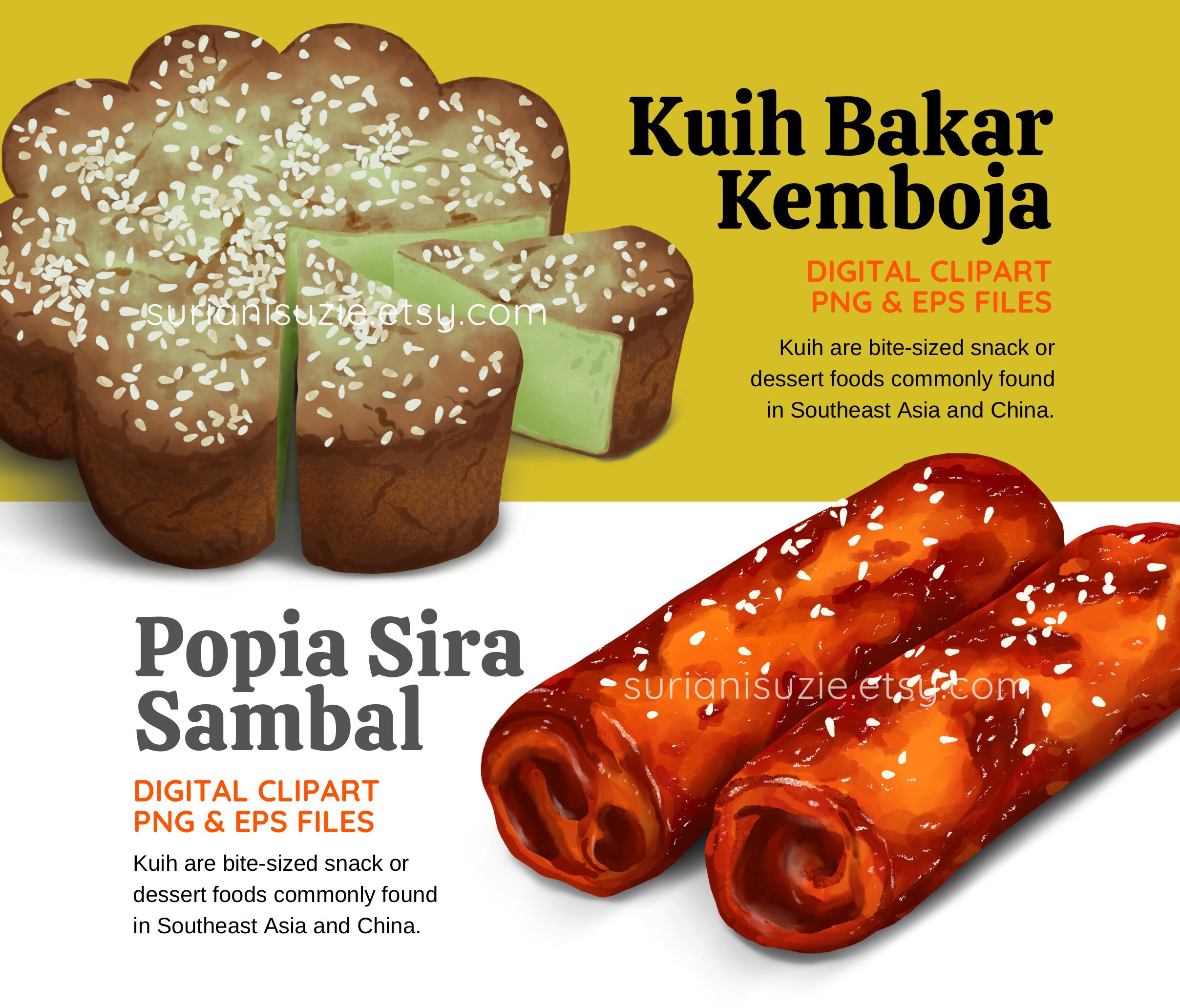 Kuih Traditional Malaysian Food Clipart, PNG, EPS Vector Graphics ...