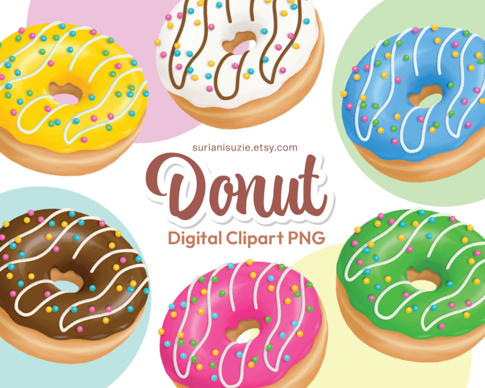 Donut Clipart PNG, Sweet Bites Clip Art, Bakery Cliparts, Cakes Baking ...