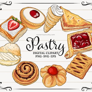 Pastry Clipart PNG, SVG and EPS Vector Graphics, Sweet Bites Sticker ...