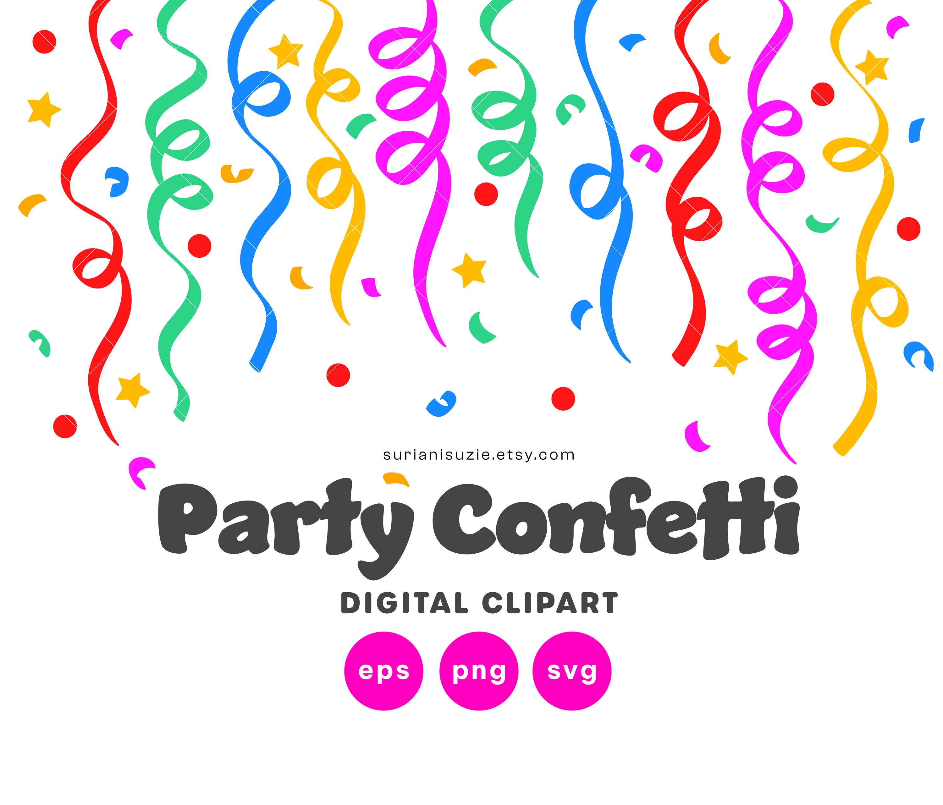 Party Confetti Digital Clipart Illustrations for Every Project, Hand ...