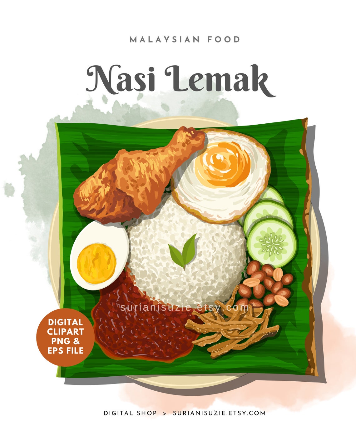 Nasi Lemak Clipart EPS, PNG, Nasi Dagang, Nasi Kerabu, Malaysia, Nasi ...