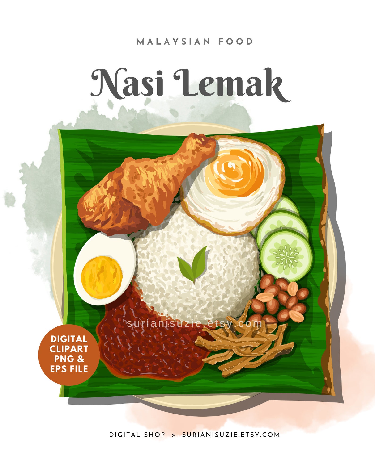 Nasi Lemak Clipart EPS, PNG, Nasi Dagang, Nasi Kerabu, Malaysia, Nasi ...