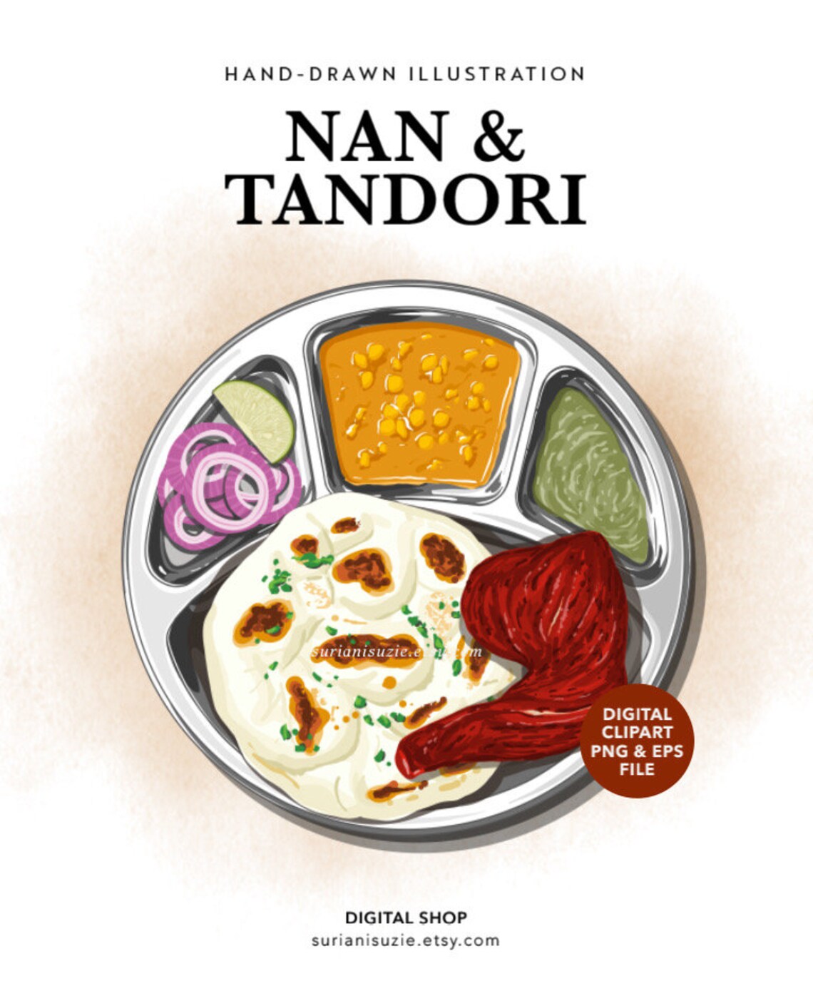 Indian Food Clipart, Chapati, Nan, Thosai, Prata, Roti Canai, EPS, PNG ...