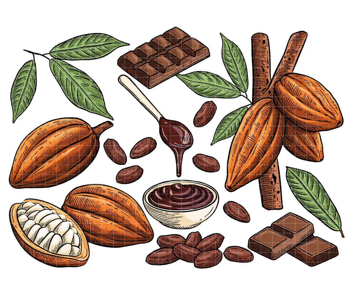 Cocoa Cliparts, PNG, SVG, EPS Vector Graphics, Chocolate Clip Art, Hand ...