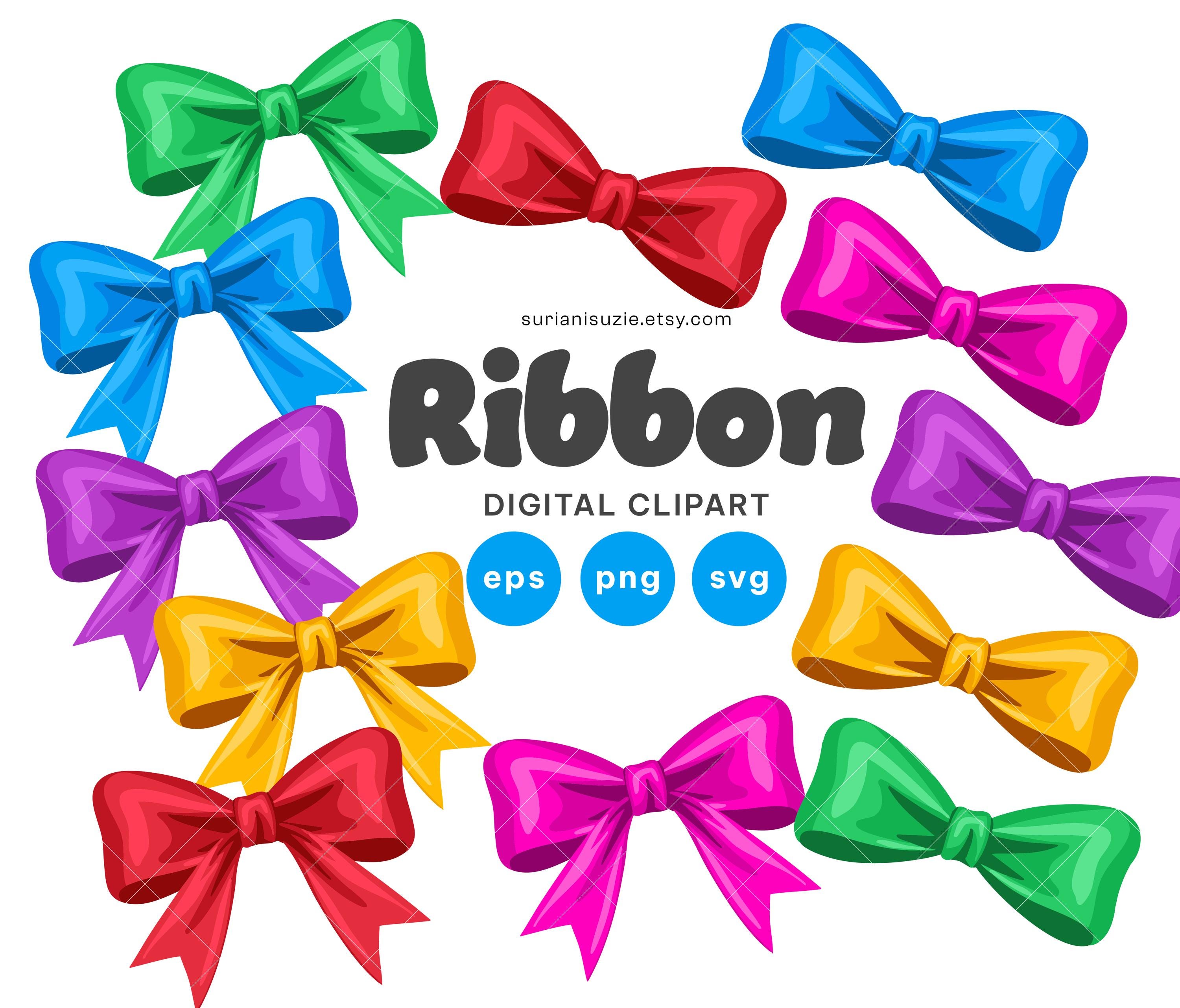 Ribbon Digital Clipart Illustrations for Every Project, Hand Drawn ...