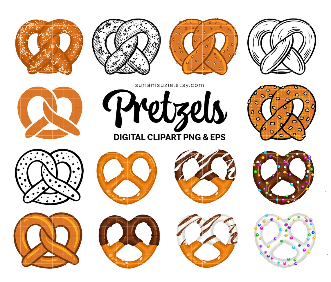Pretzels Clipart, PNG, EPS Vector Graphics for Commercial Use - Etsy