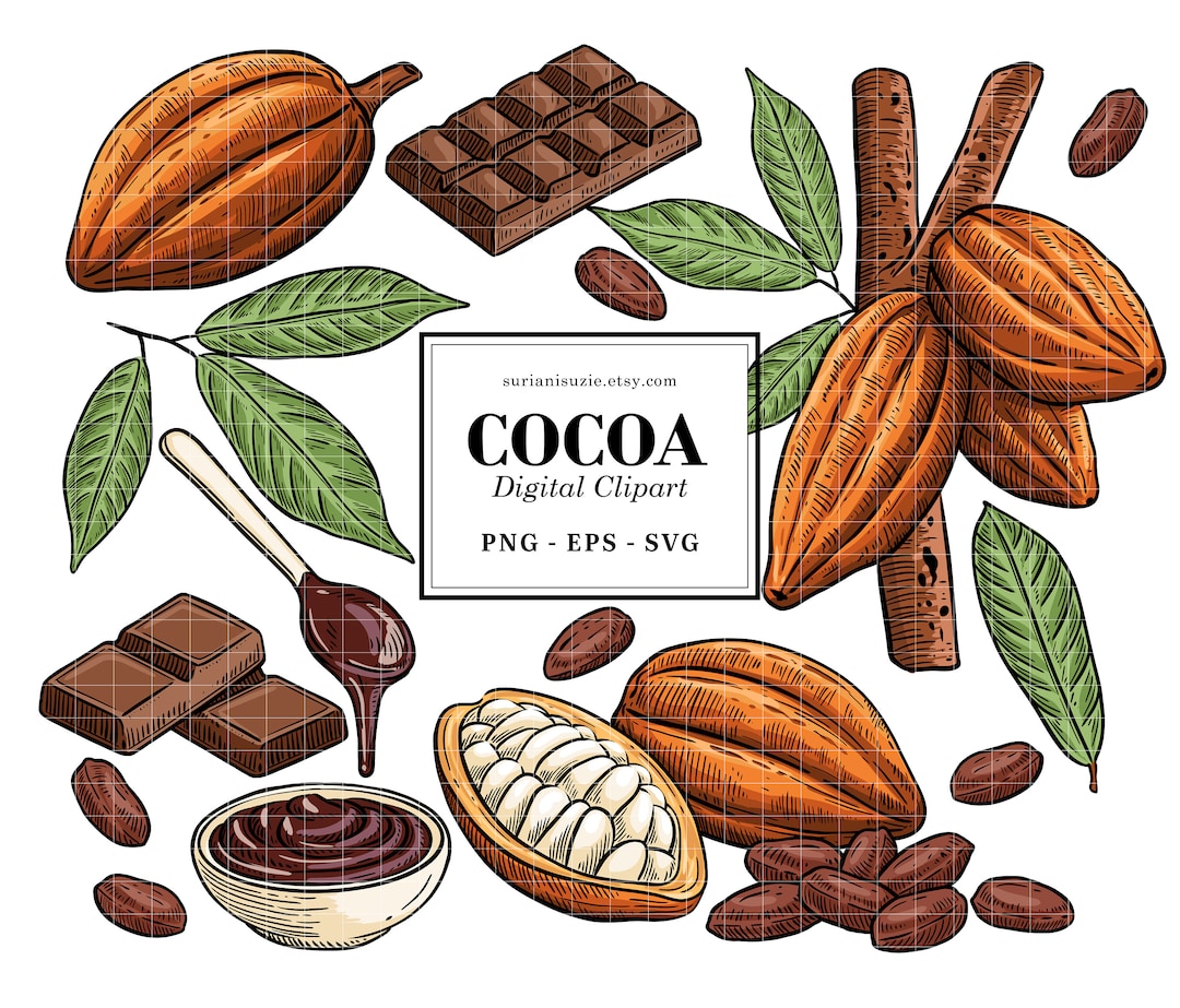 Cocoa Cliparts, PNG, SVG, EPS Vector Graphics, Chocolate Clip Art, Hand ...
