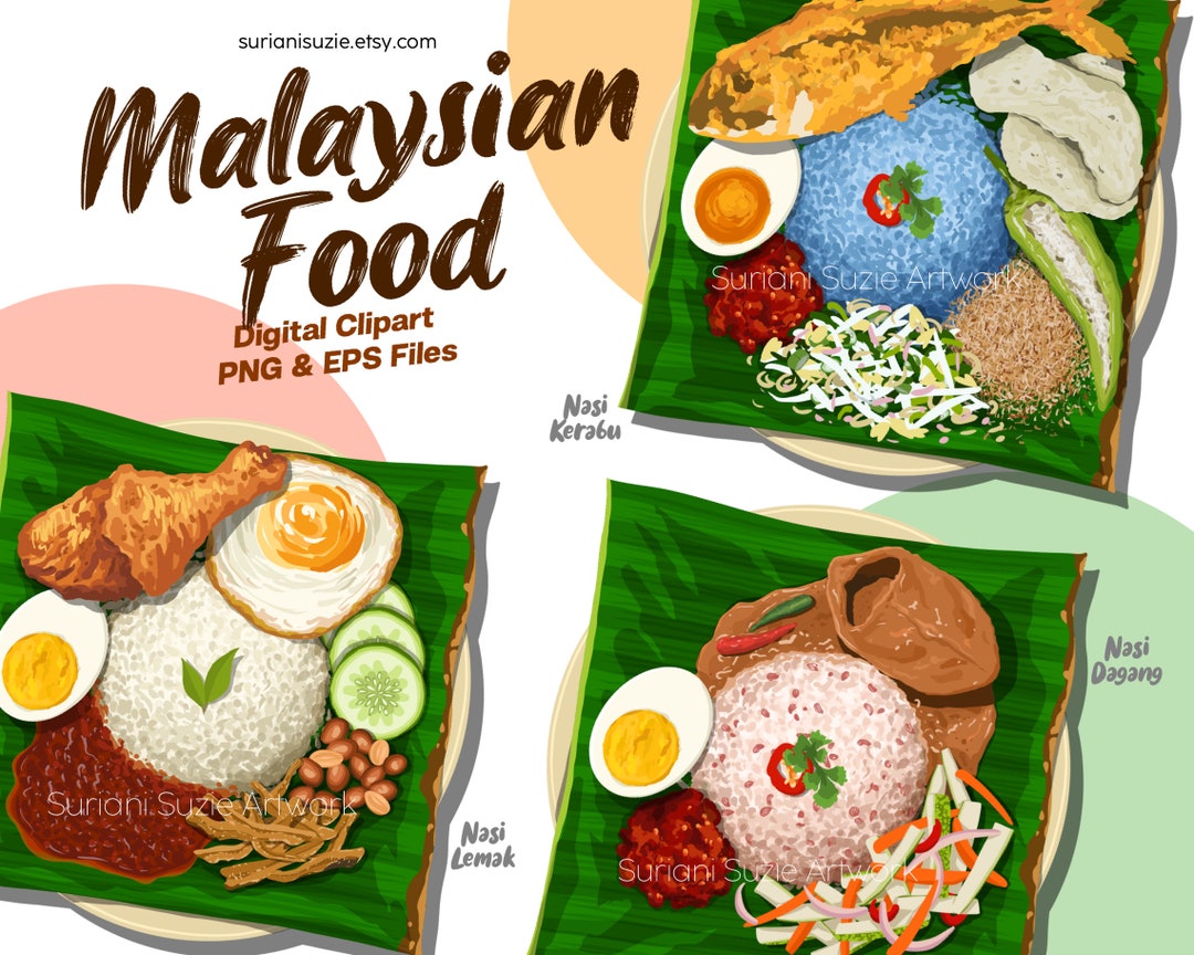 Nasi Lemak Clipart EPS, PNG, Nasi Dagang, Nasi Kerabu, Malaysia, Nasi ...