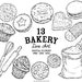 Bakery Line Art Clipart: Hand-drawn Vector Graphics (PNG, SVG, EPS) - Etsy