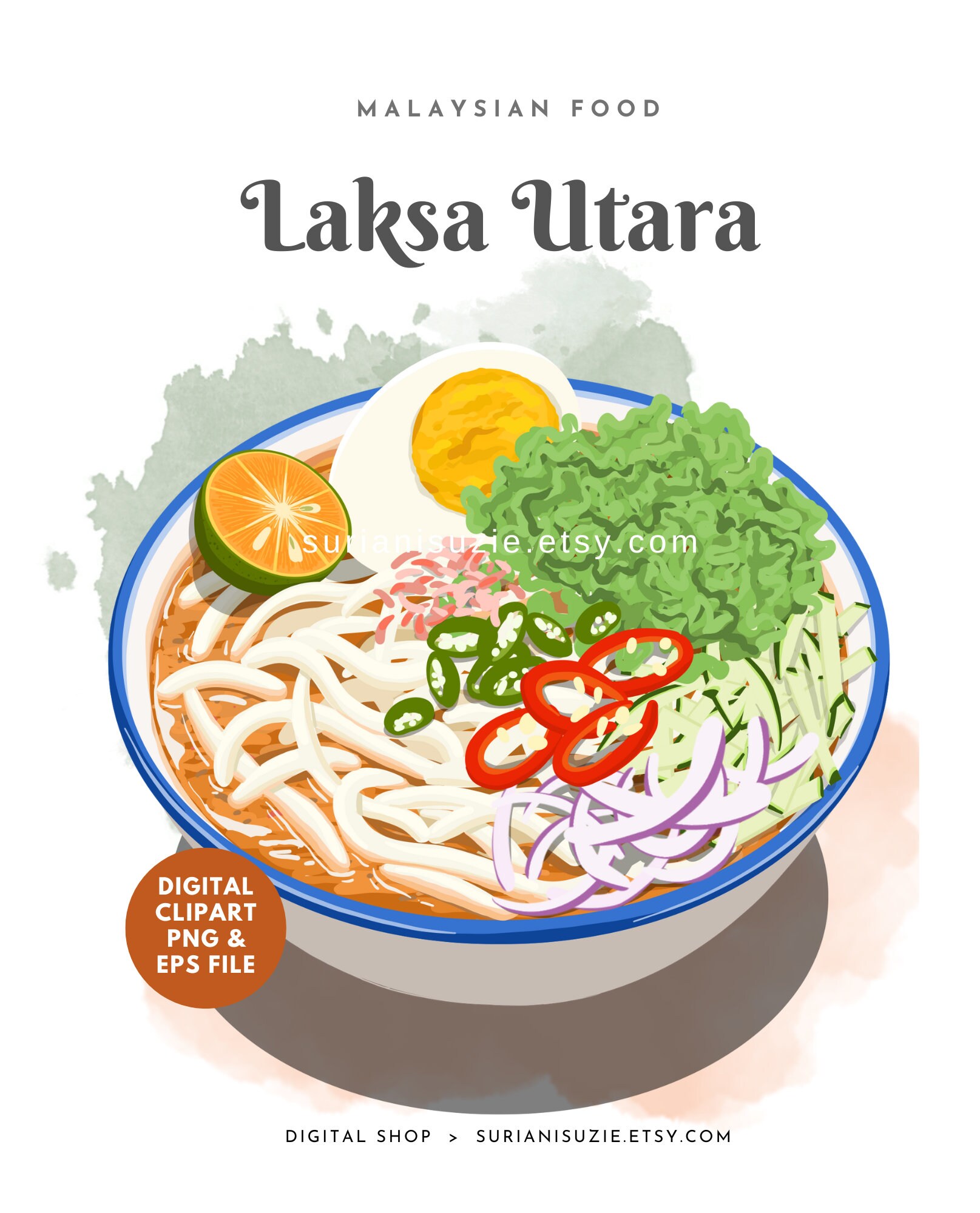 Laksa Clipart, Laksa Penang, Curry Laksa, Malaysia, Singapurisch, EPS ...