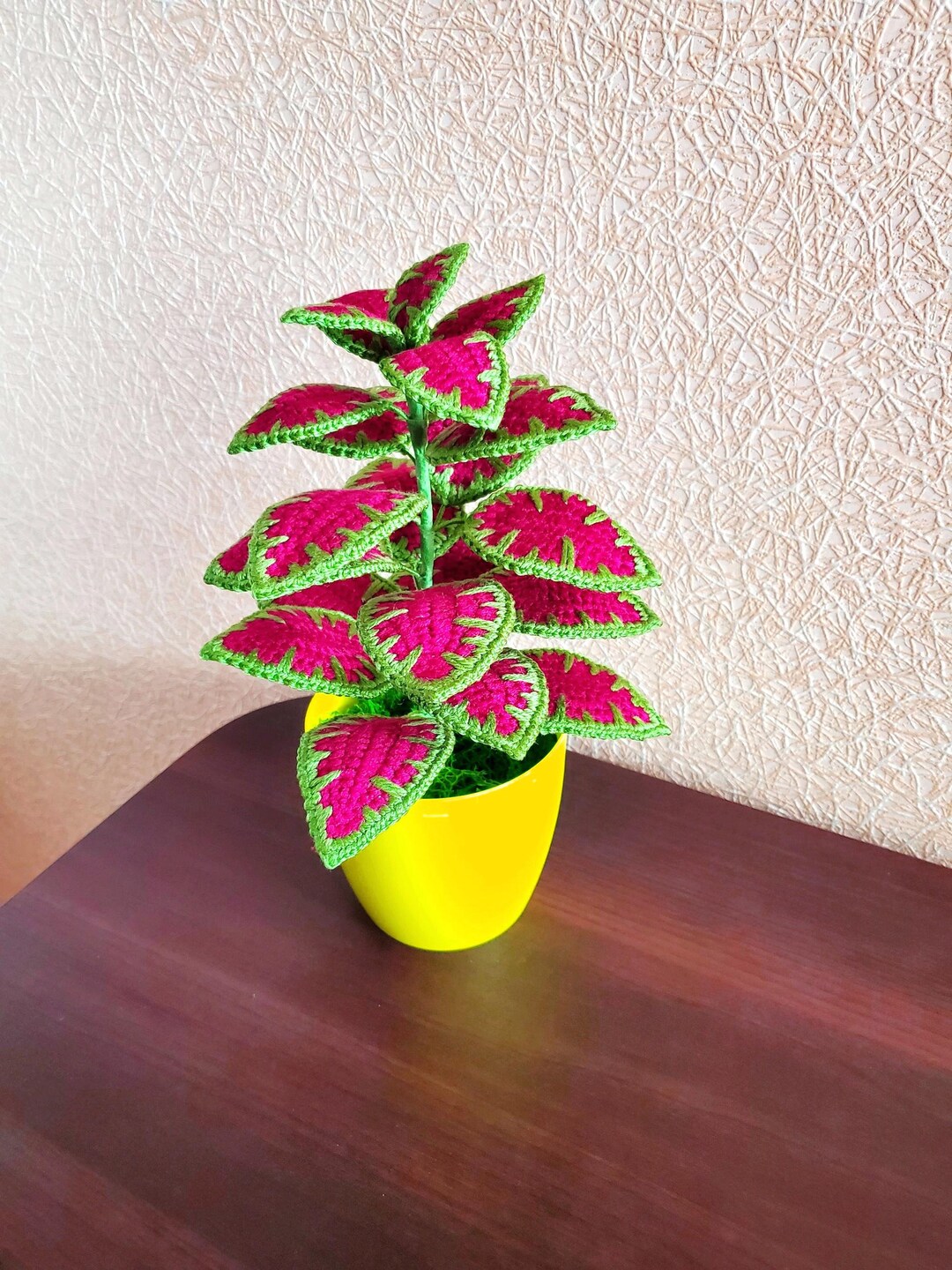 Crochet Coleus Plant, Handmade Crochet Plant, Home Office Decoration ...
