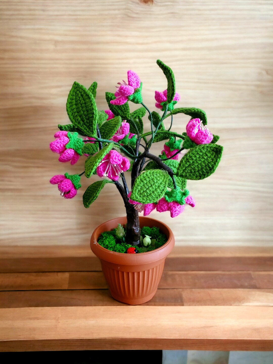Crochet Plum Tree Handmade Plum Tree Home Decoration Home Desk Office ...