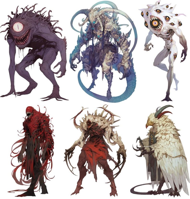 Demon 50 Illustrations (transparent PNG) - Etsy
