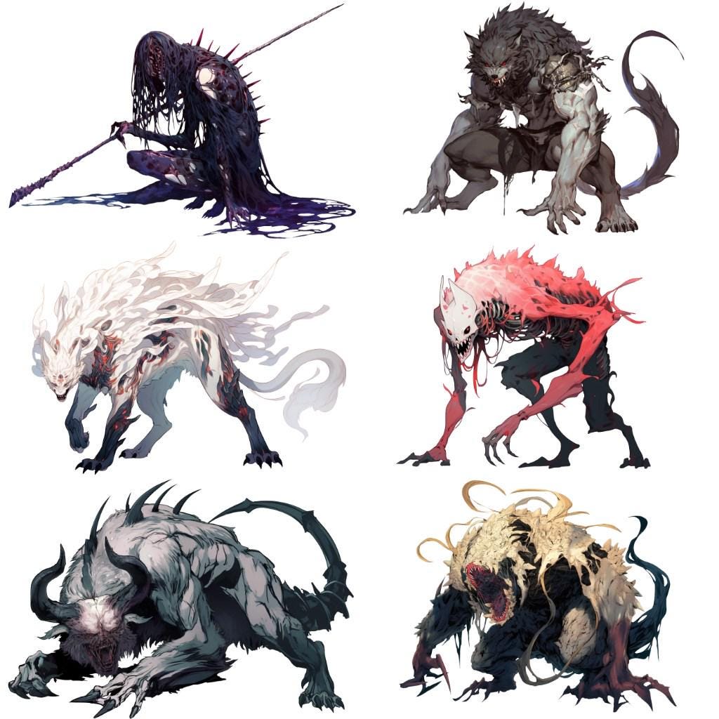 Demon 50 Illustrations (transparent PNG) - Etsy