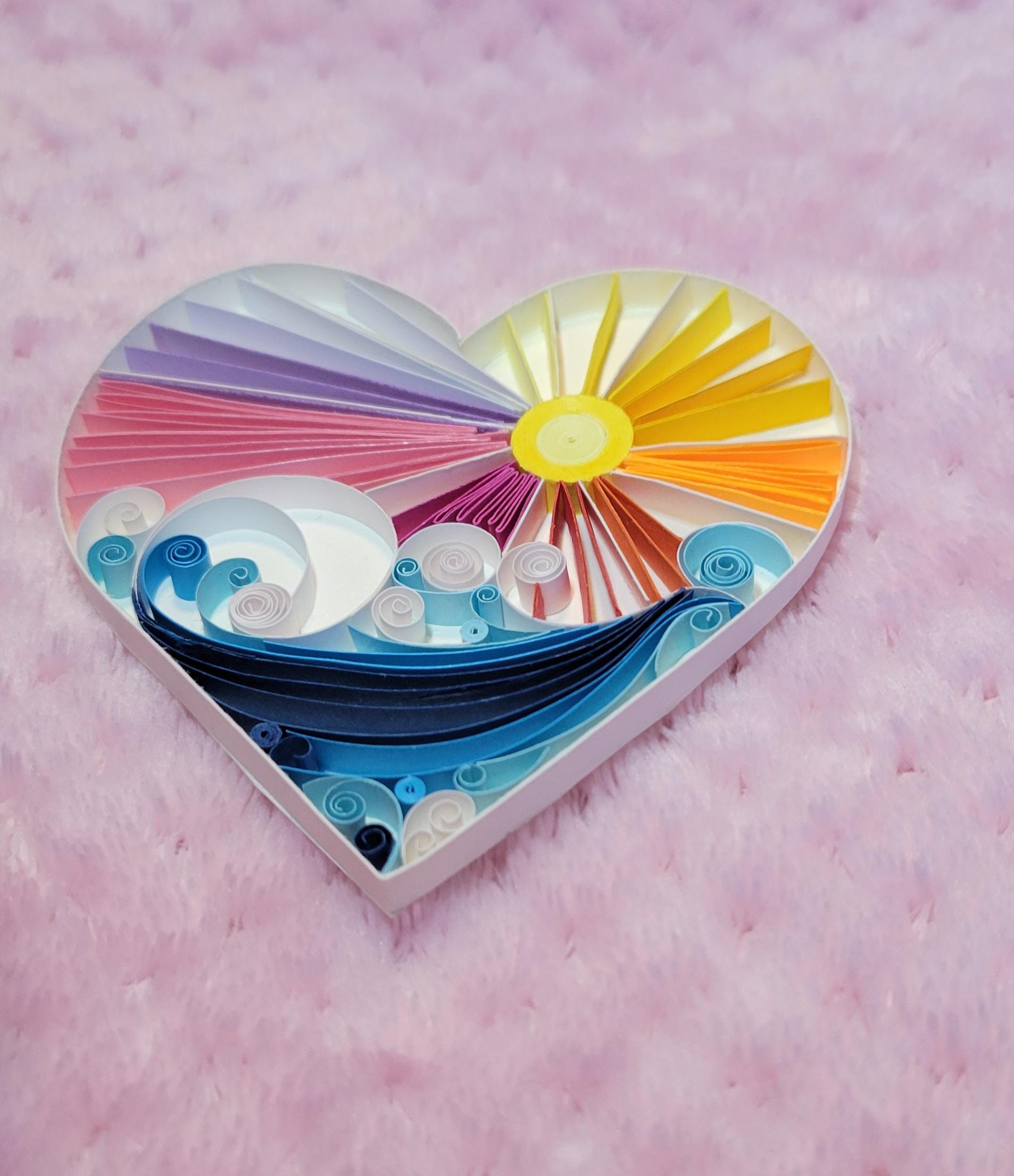 Ocean at Sunset Quilling Heart. - Etsy