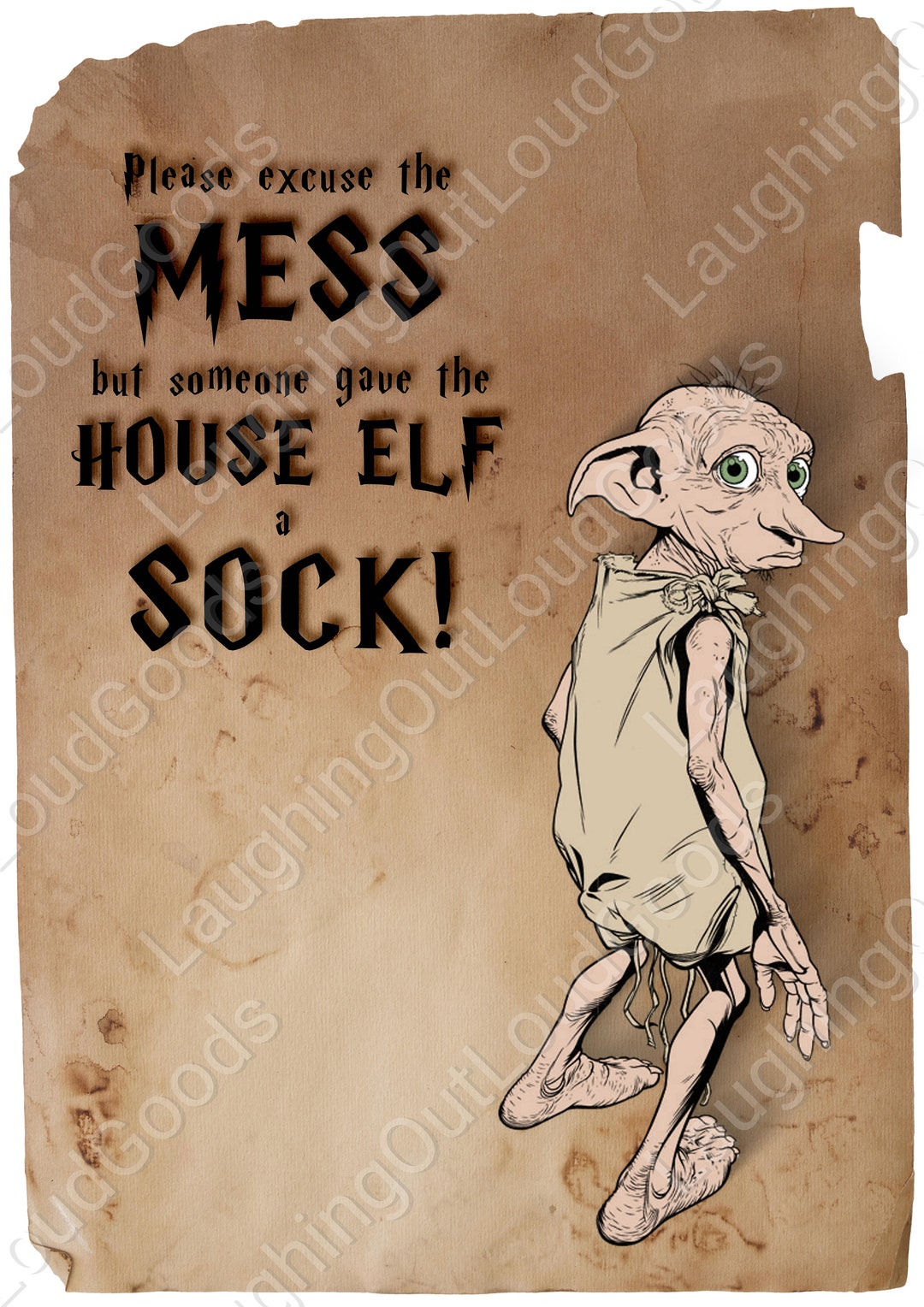 Dobby the House Elf Was Given a Sock - Etsy