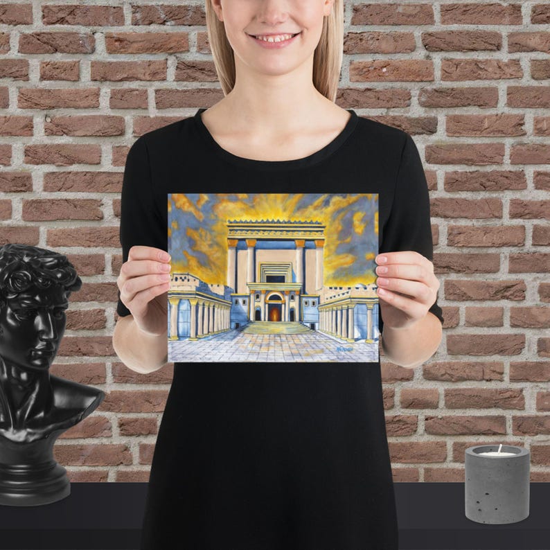 Jerusalem Temple Beit Hamikdash Poster – Glowing Jerusalem Temple Wall ...
