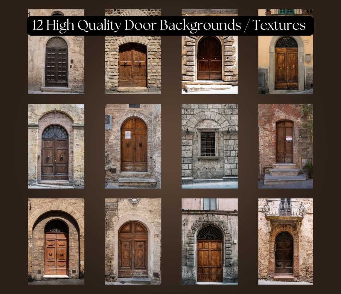 12 High-resolution Digital Backdrops of Old Doors for Photo Backdrop ...