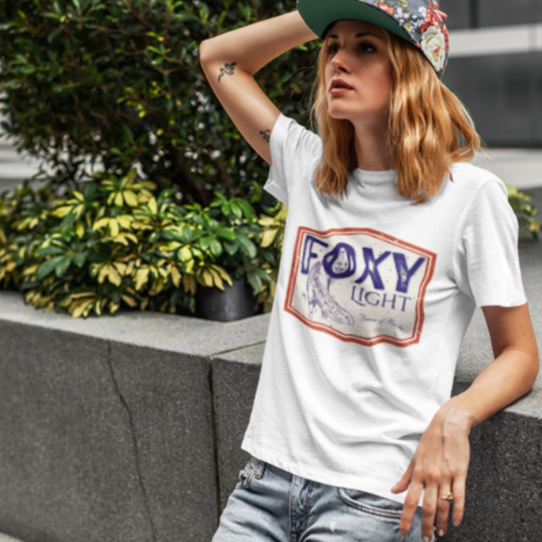 Foxy Light Vintage Style Beer Logo Graphic Tee | Boho Tshirt Beer Shirt ...