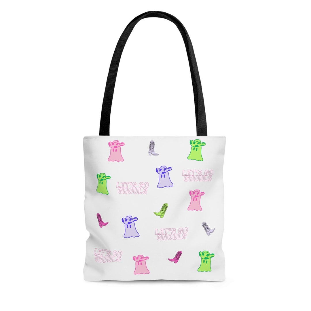 Let's Go Ghouls Spooky Colorful Cowgirl Tote Bag for Travel ...