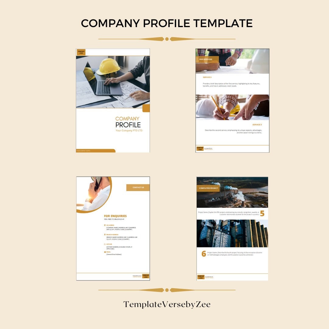 Simple Company Profile Template - Etsy