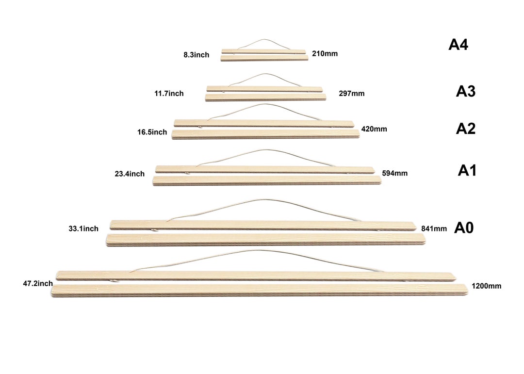 A4 A3 A2 A1 A0 and Sample Wooden Poster Hanger, Calendar Hanger for ...