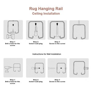 Rug Hanging System Set, Carpet Display Tracking & Hangers Kit (ceiling ...