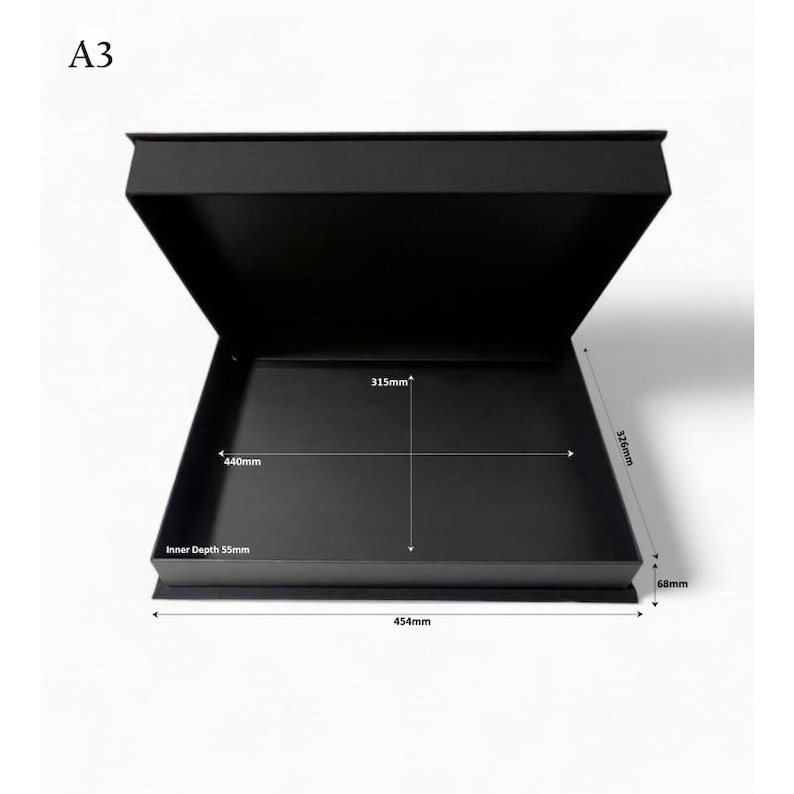 Archival Box A2 A3 A4 Size Artwork Storage Box Black Document Storage ...