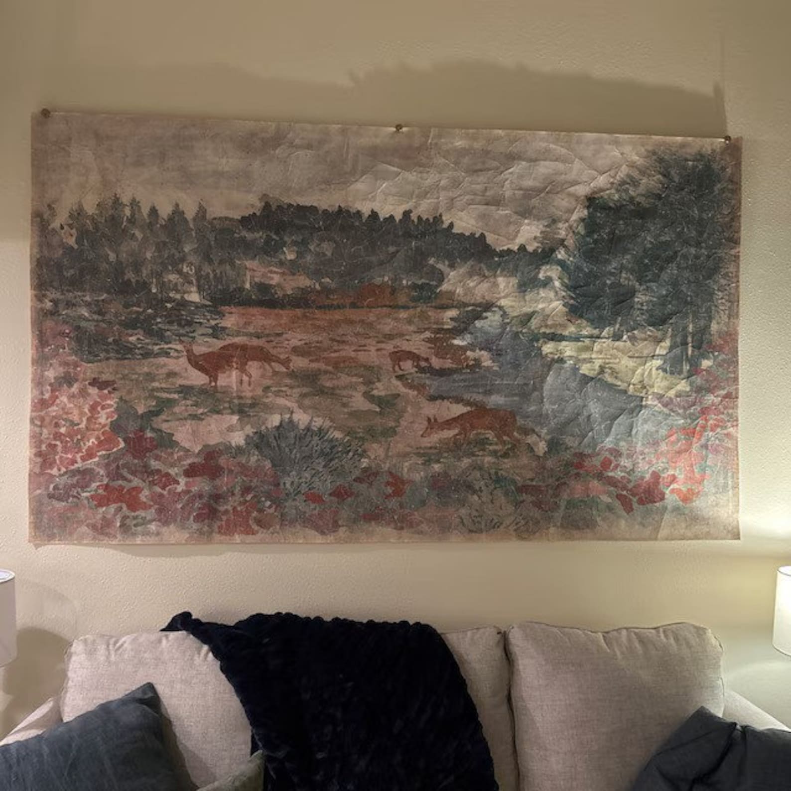 Discreet Tapestry Wall Hanging Kit Gold Tapestry Hanger Metal Rug ...