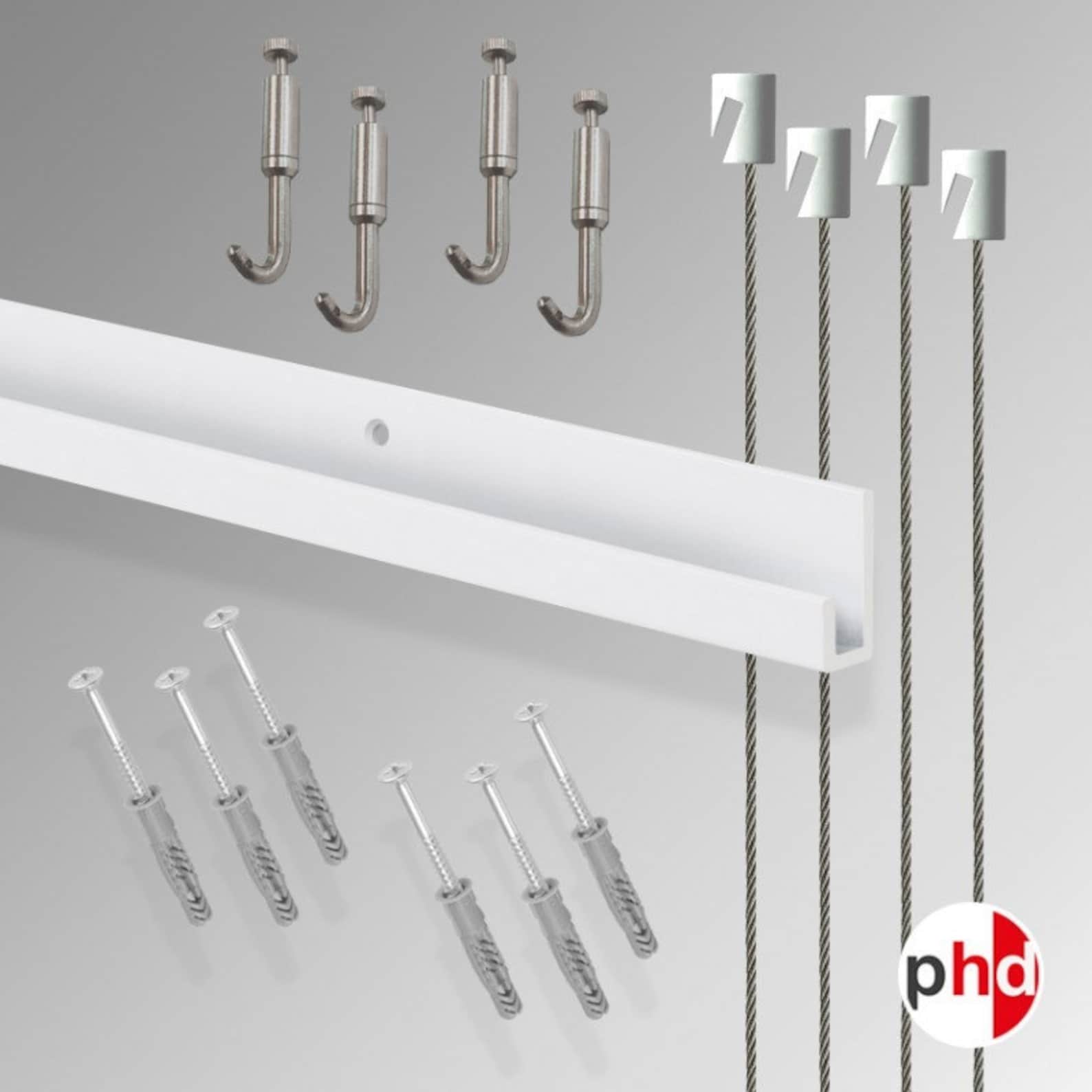 Art Gallery Hanging System 2m J-rail 100kg Wall Track Kit Gallery ...