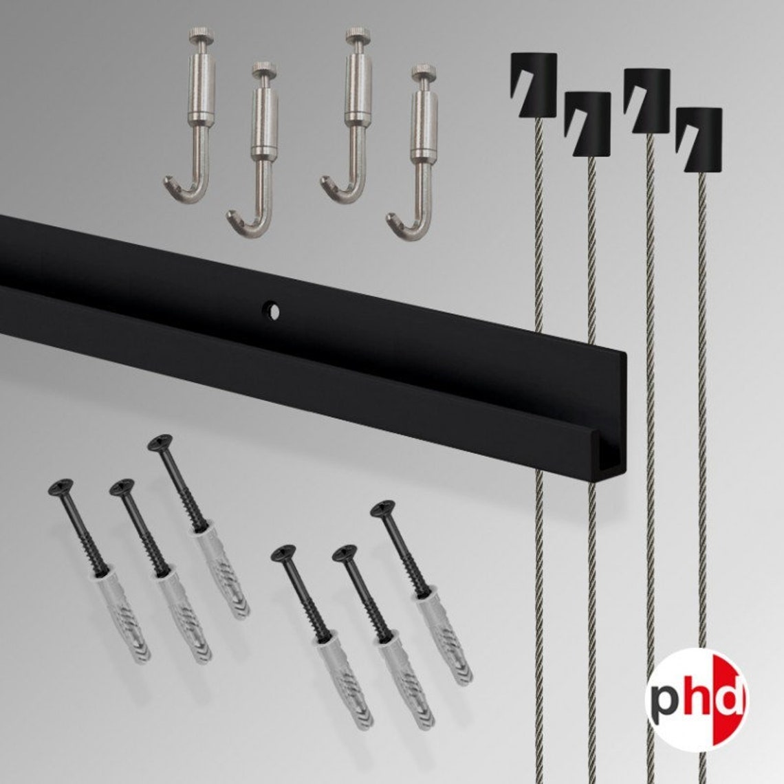 Art Gallery Hanging System: 2m J-rail, 150kg Capacity - Etsy