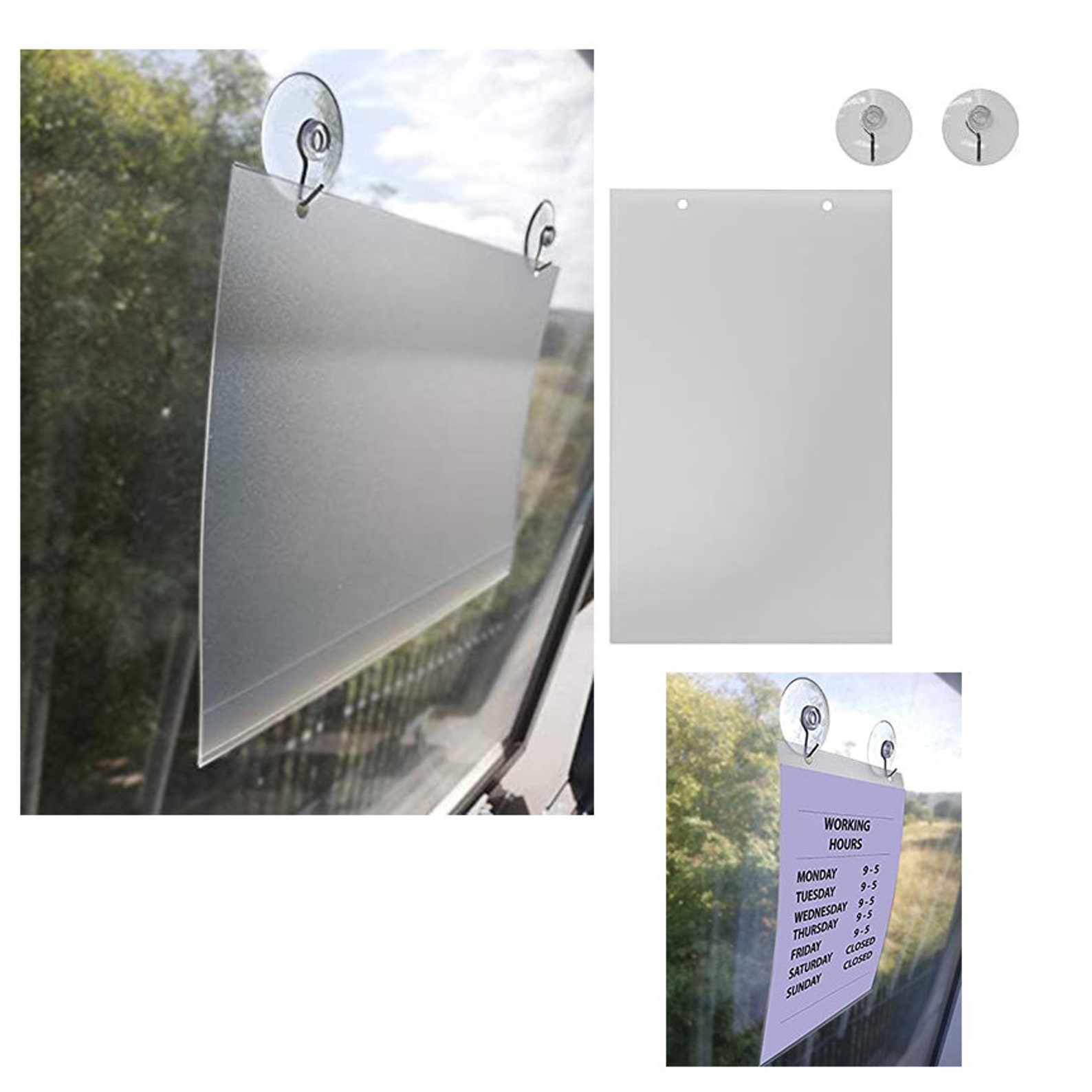 Suction Cup Sign Holder Marketing Display Glass Windows for Shops ...