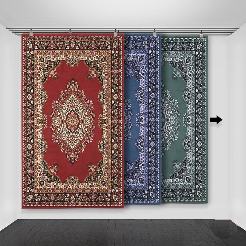 Rug Hanging System Set, Carpet Display Tracking & Hangers Kit (ceiling ...