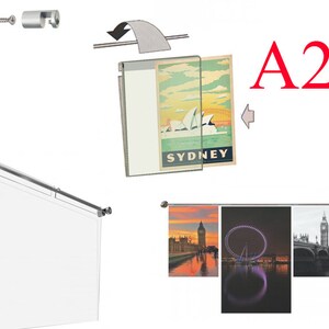 A2 Size Hook-on Acrylic Pocket Kit | Wall to Wall Rod Display Set - Etsy