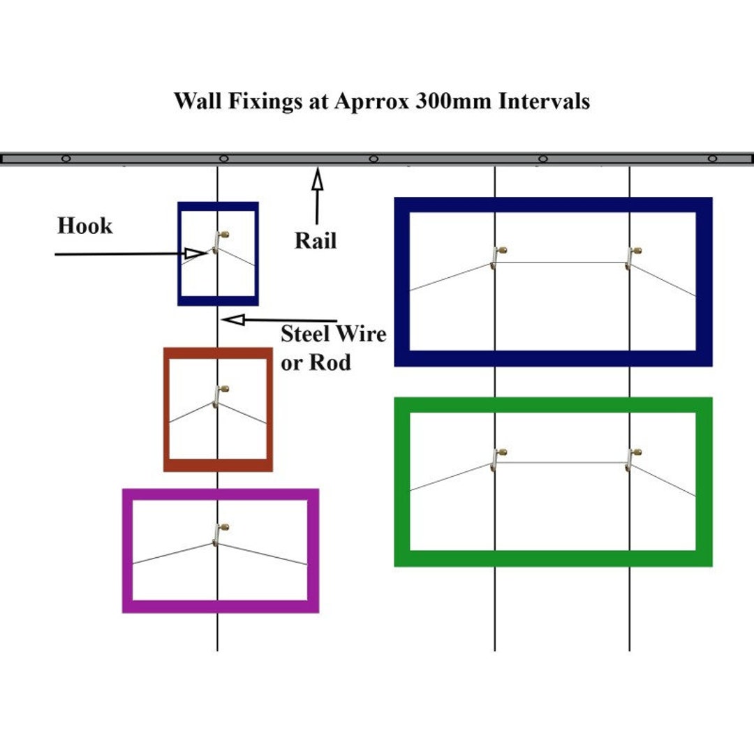 J Rail Picture Hanging Steel Chain Suspended J-rail Steel Chain Picture ...