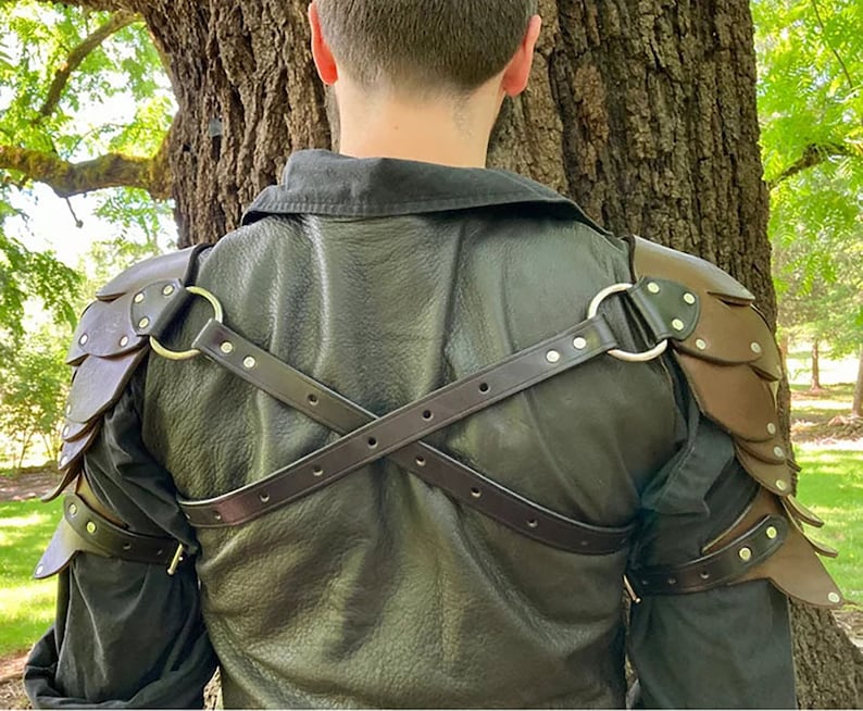 Adjustable Chest Harness Single Pauldron Leather Shoulder Armor Cover ...