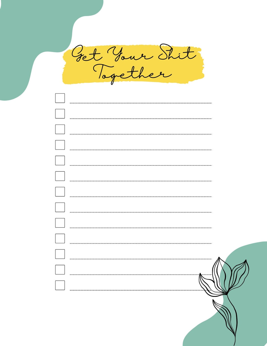Get Your Sht Together Checklist - Etsy