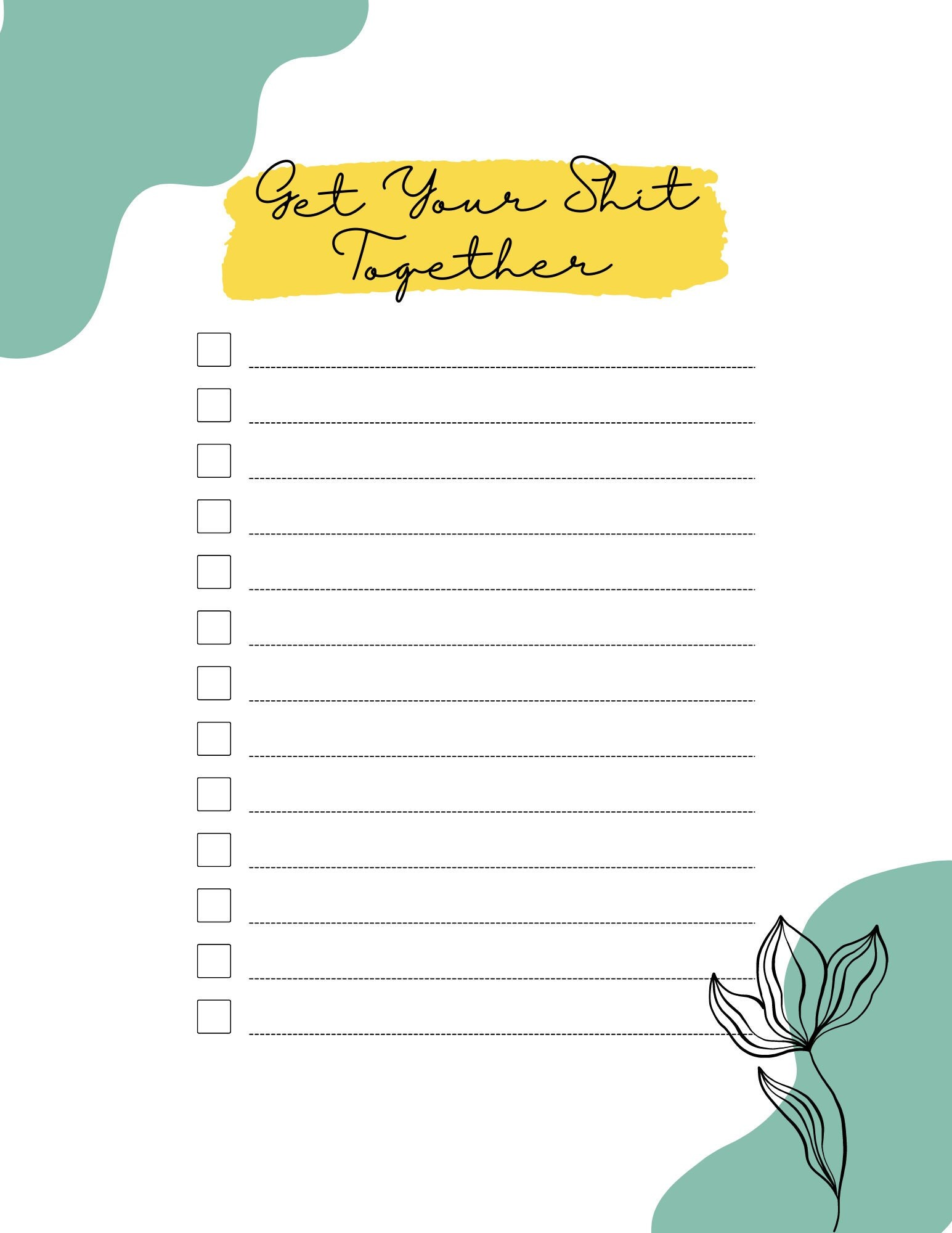 Get Your Sht Together Checklist - Etsy
