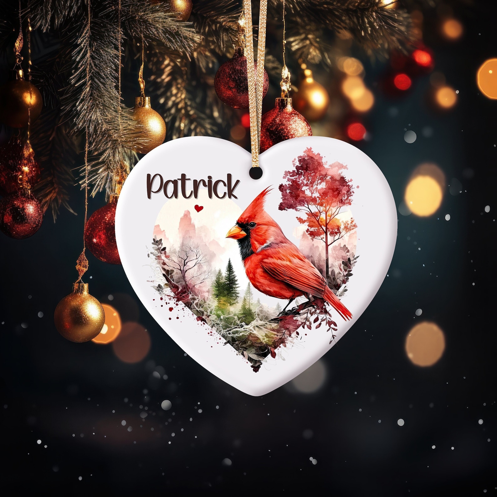 Personalized Cardinal Ornament, Christmas Ornament, Custom Red Bird ...