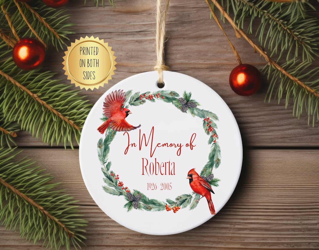 Personalized Cardinal Ornament Christmas Custom Red Bird Christmas ...