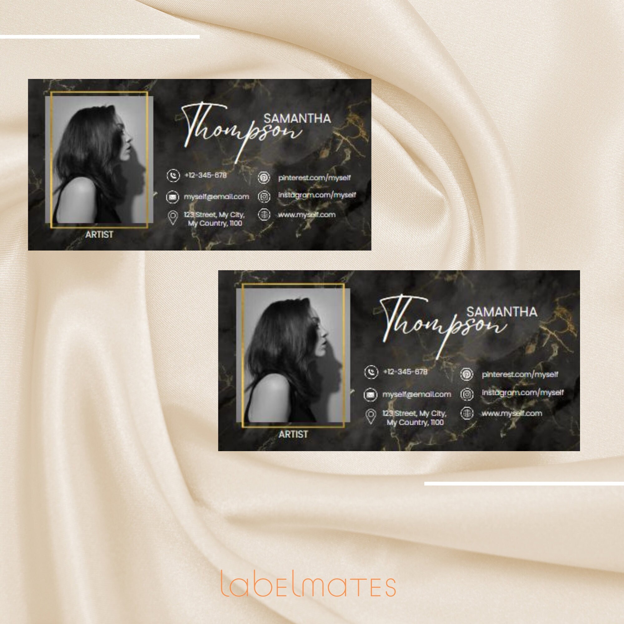 Editable Email Signature, Black, Gold, Minimalist, Modern Chic ...