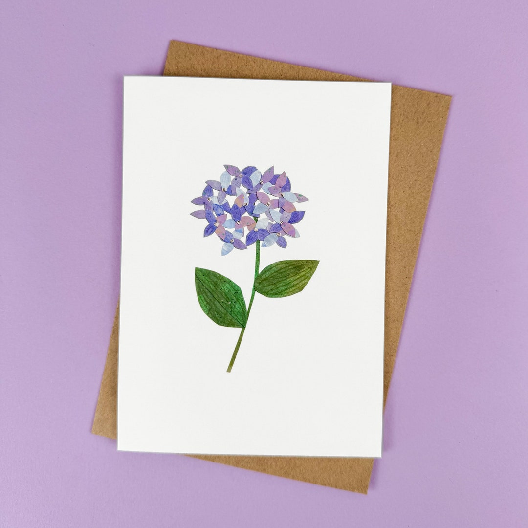 Hydrangeas Paper Art Greeting Card | Botanical Greeting Card | Floral ...