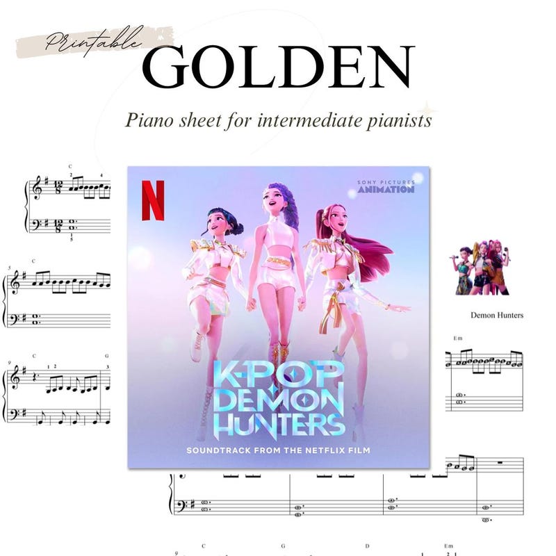 Golden Kpop Demon Hunter Alto Sax Music Sheet - Etsy Canada