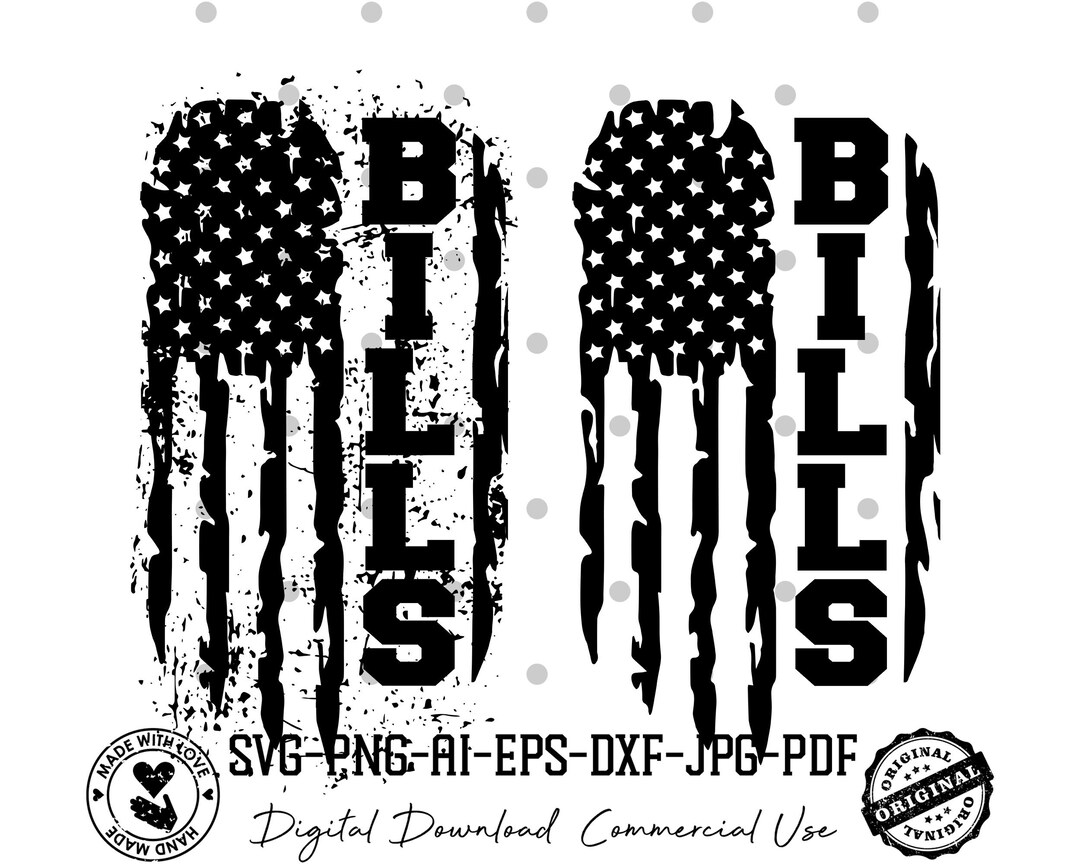 Factures svg Bill svg Bills Football Svg File Bills Flag - Etsy France