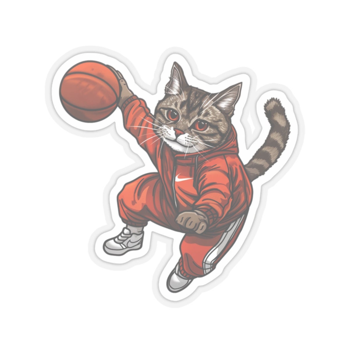 Cat Nike and Basketball Sticker - Etsy