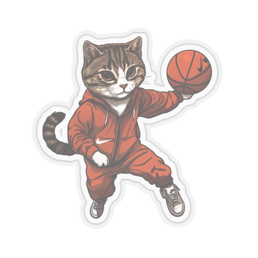 Cat Nike and Basketball Sticker - Etsy