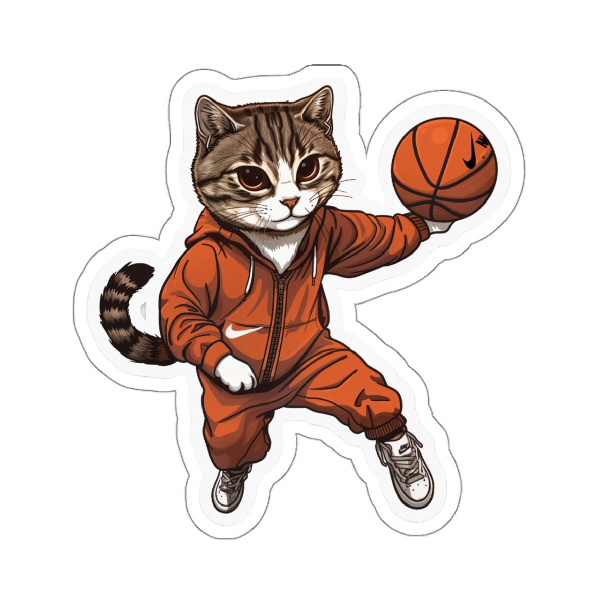 Cat Nike and Basketball Sticker - Etsy