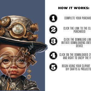 Steampunk Art- 8 Steampunk Clipart PNGS, Steampunk Babies, Black Babies ...