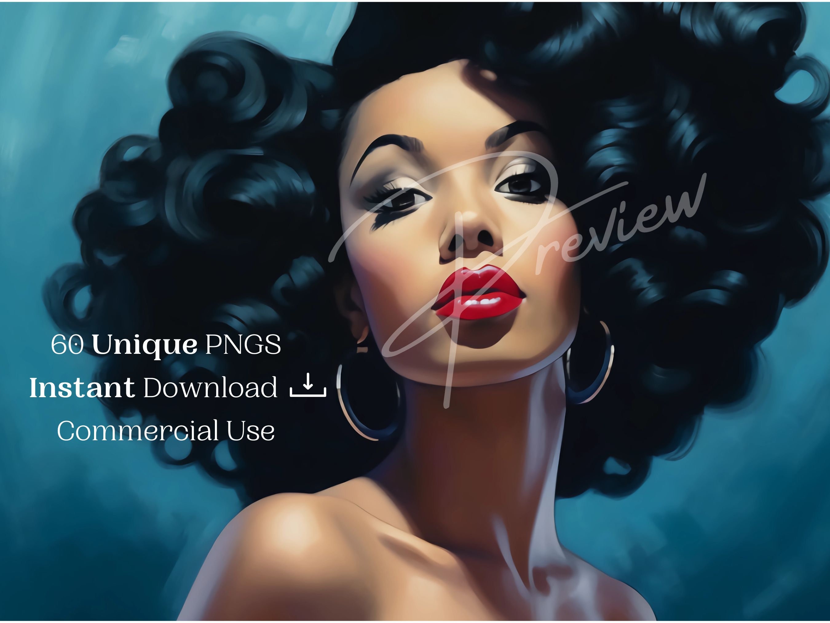 Black Beauties | Black Pin up Girls Clipart | Pinup Clipart | Retro ...