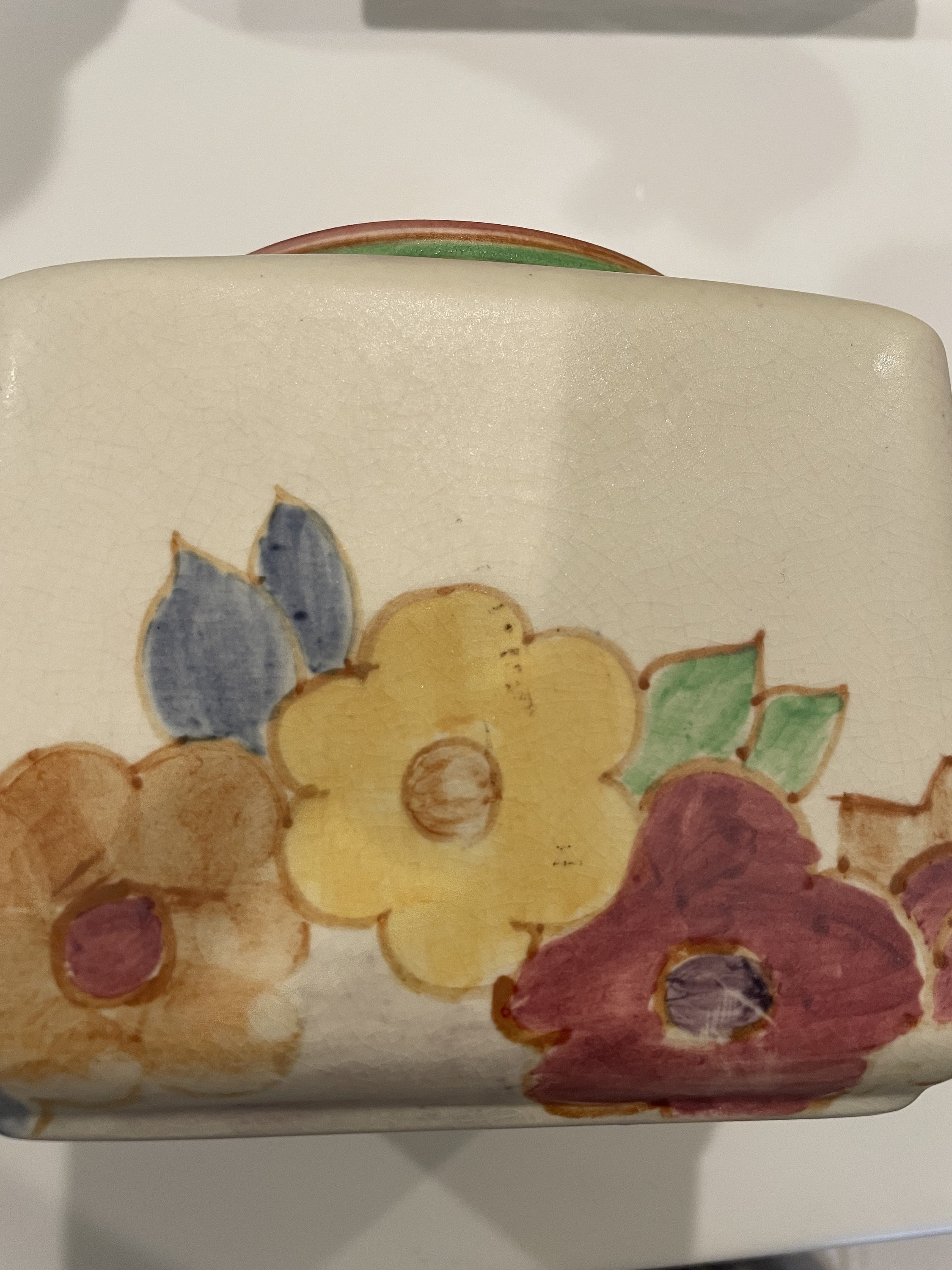 Bizarre by Clarice Cliff Biscuit Barrel in Gloria Pattern Newport ...